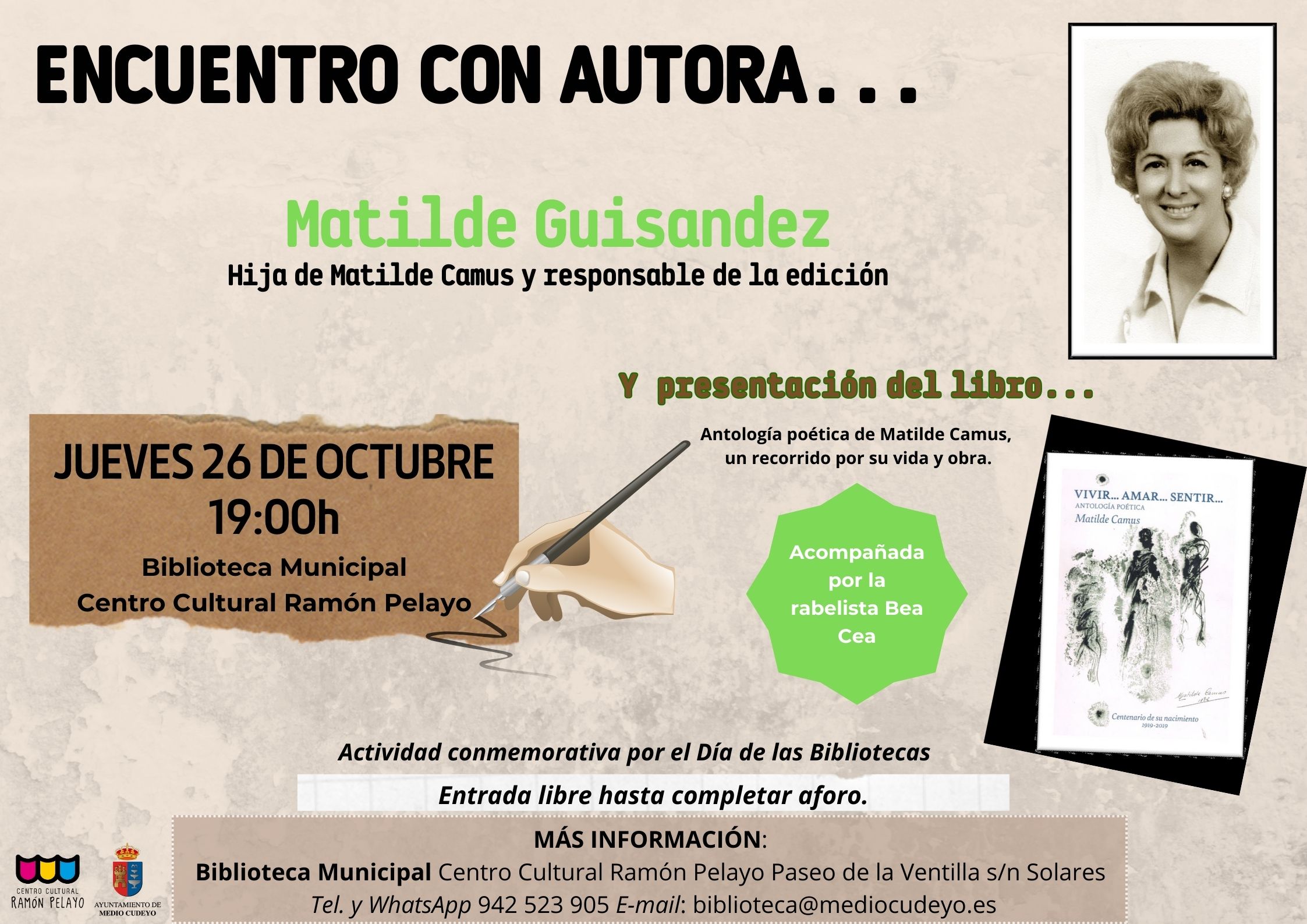 Encuentro con autora: Matilde Guisandez – Ayuntamiento de Medio Cudeyo